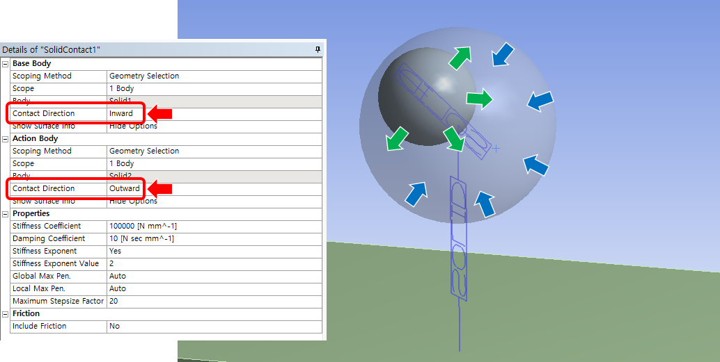 FunctionBay Technical Support Site | How do I specify the contact direction of a geometry?