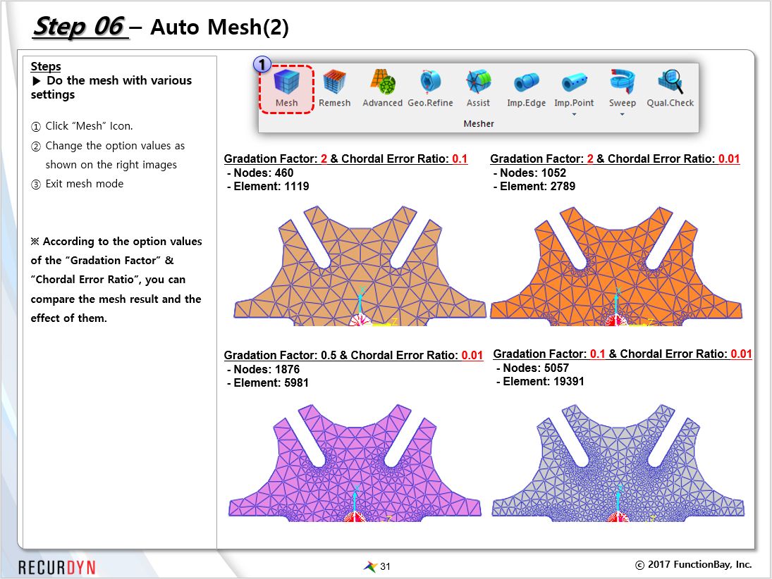 FunctionBay Technical Support Site | RecurDyn V9R1 Mesher Upgrade – Tutorial