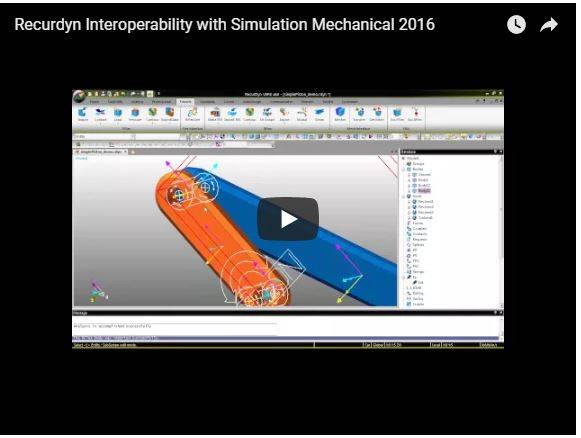 FunctionBay Technical Support Site | RecurDyn Interoperability with Simulation Mechanical 2016