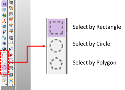 Various select options (Rectangle, Circle, Polygon)